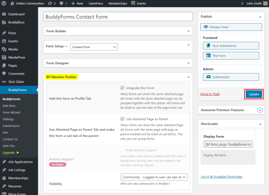 BuddyForms Members - Knowledge Base | BuddyBoss Resources