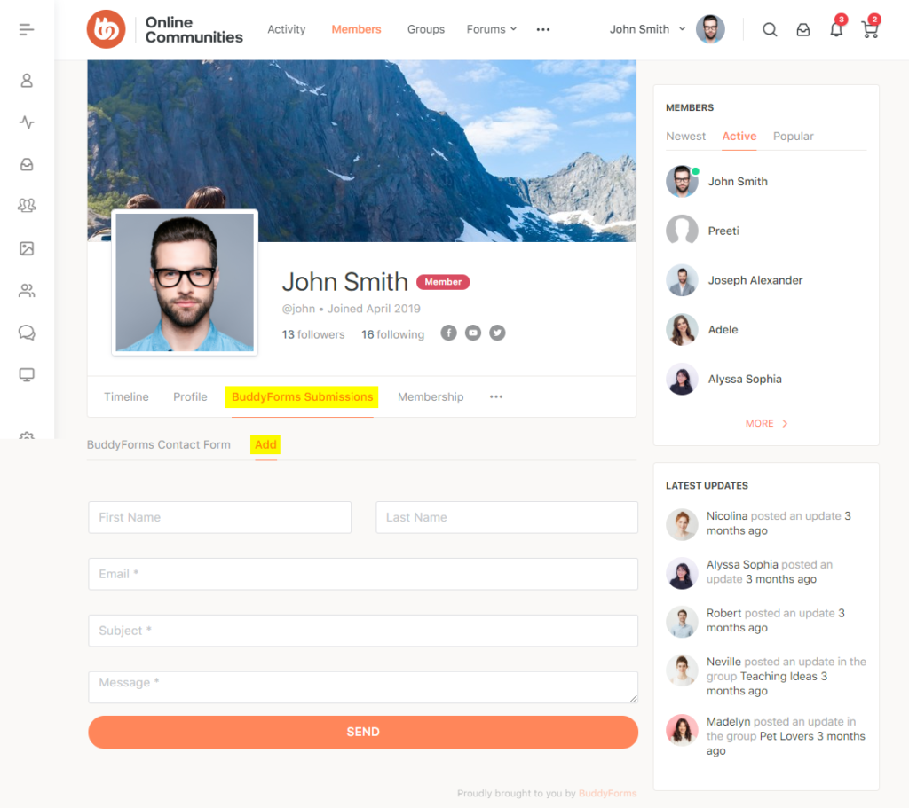 BuddyForms Members - Knowledge Base | BuddyBoss Resources