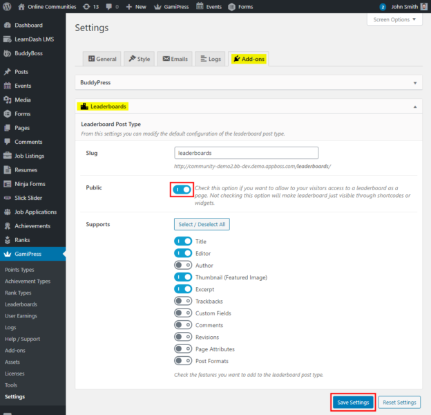 GamiPress Leaderboards - Knowledge Base | BuddyBoss Resources