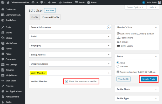 Verified Member for BuddyPress - Knowledge Base | BuddyBoss Resources
