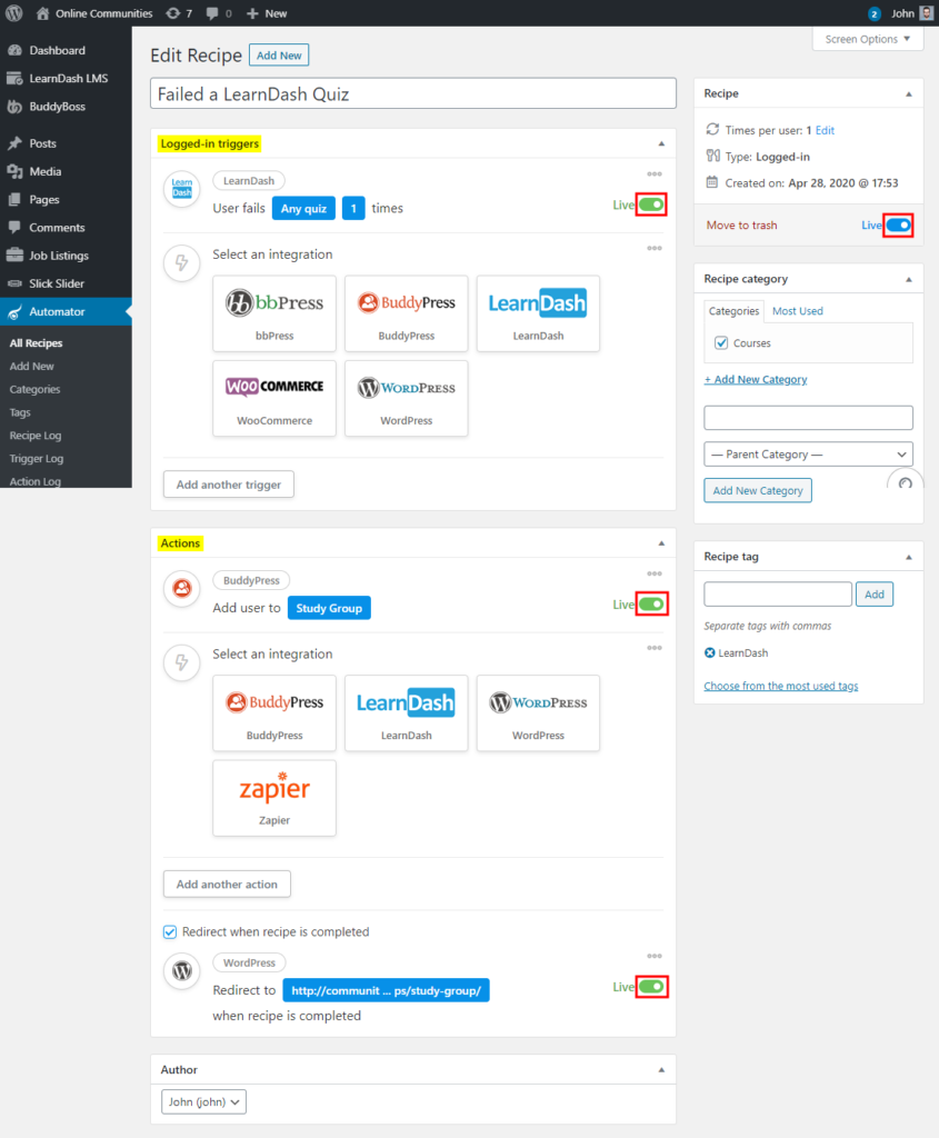 Uncanny Automator - Knowledge Base | BuddyBoss Resources