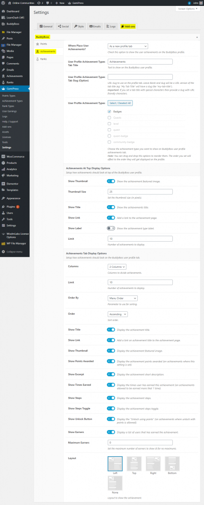 GamiPress + BuddyBoss Integration Setup - Knowledge Base | BuddyBoss ...