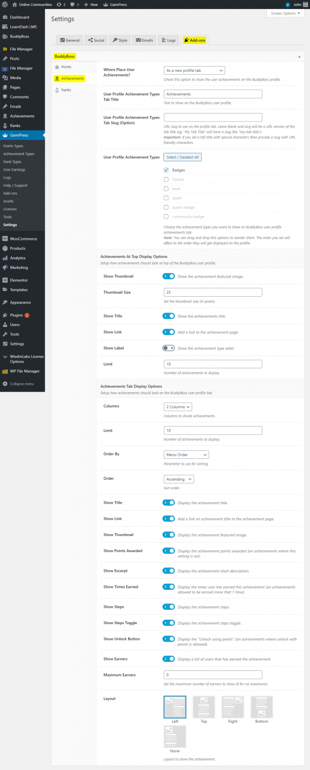 GamiPress + BuddyBoss Integration Setup - Knowledge Base | BuddyBoss Resources