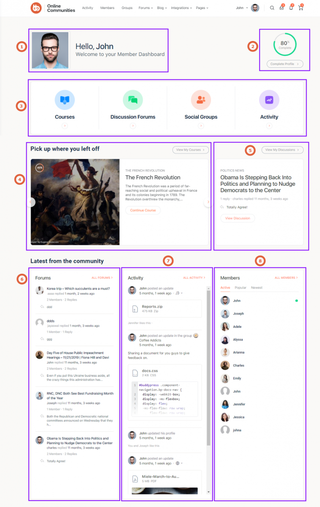 Elementor Member Dashboard - Knowledge Base | BuddyBoss Resources