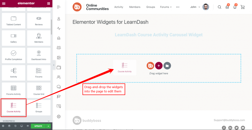Elementor Widgets for LearnDash - Knowledge Base | BuddyBoss Resources