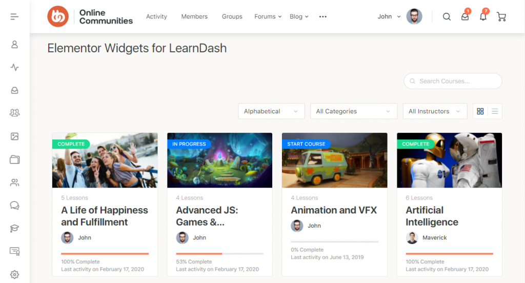 Elementor Widgets for LearnDash - Knowledge Base | BuddyBoss Resources