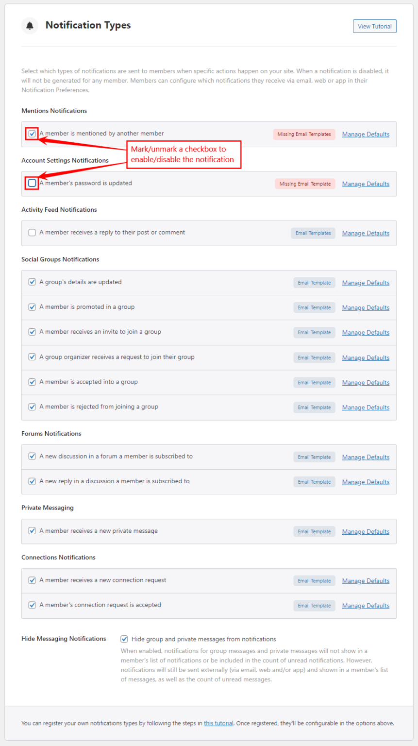Notification Types - Knowledge Base | BuddyBoss Resources