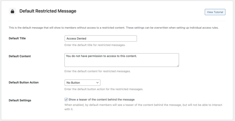 Default Restricted Message - Knowledge Base | BuddyBoss Resources