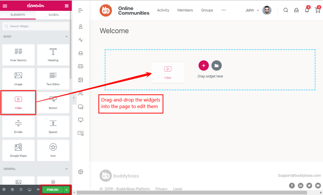 Elementor Page Builder | BuddyBoss