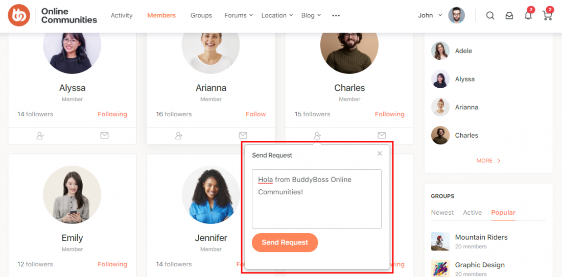 BuddyPress Extended Friendship Request • BuddyBoss