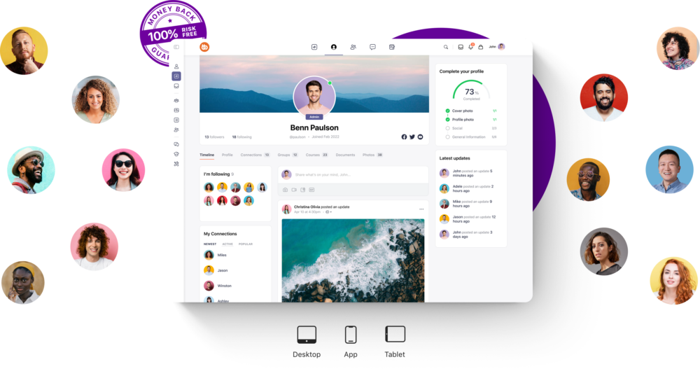 Unlock social networking features for your online course.| BuddyBoss