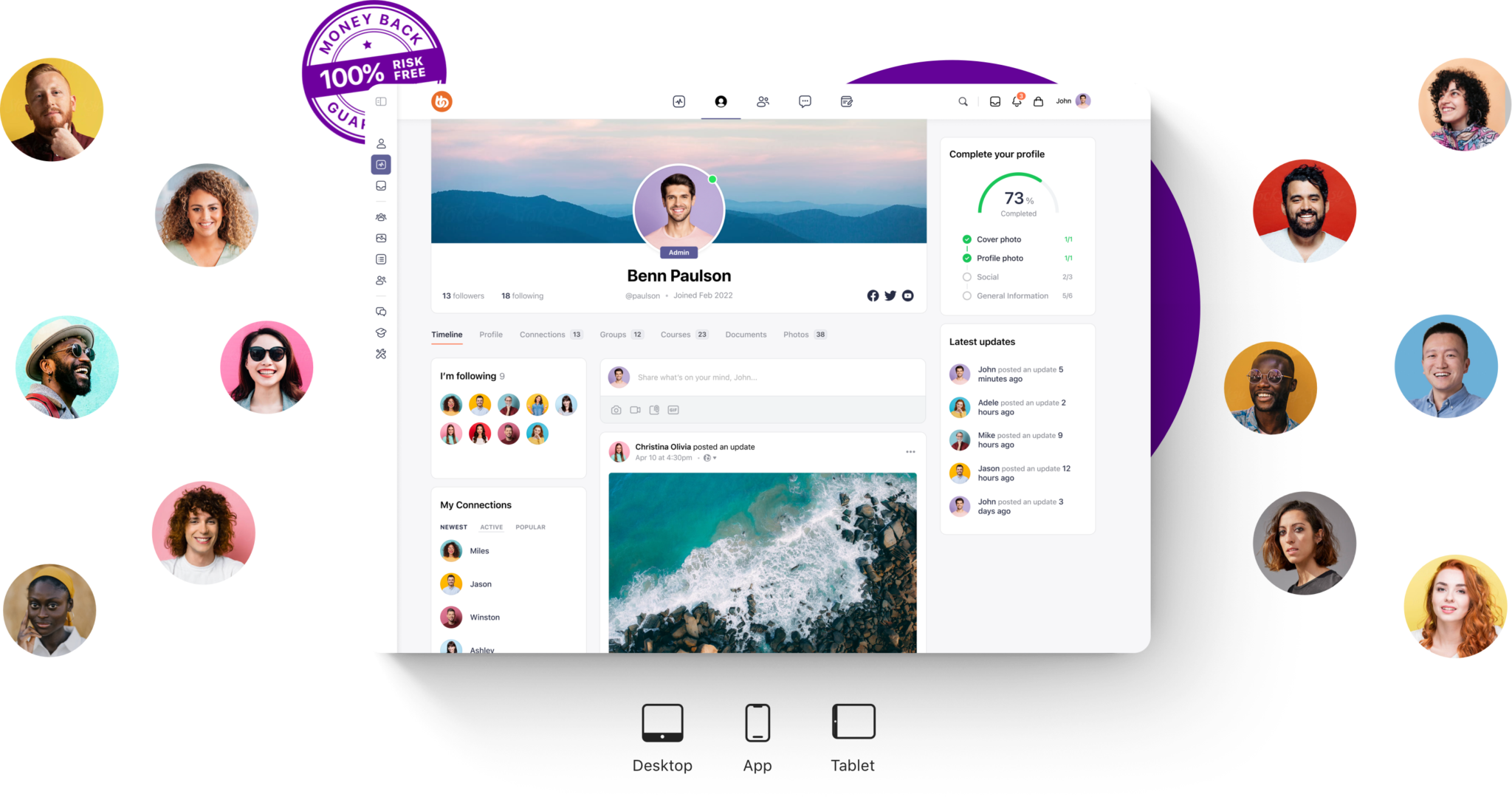 Unlock social networking features for your online course.| BuddyBoss